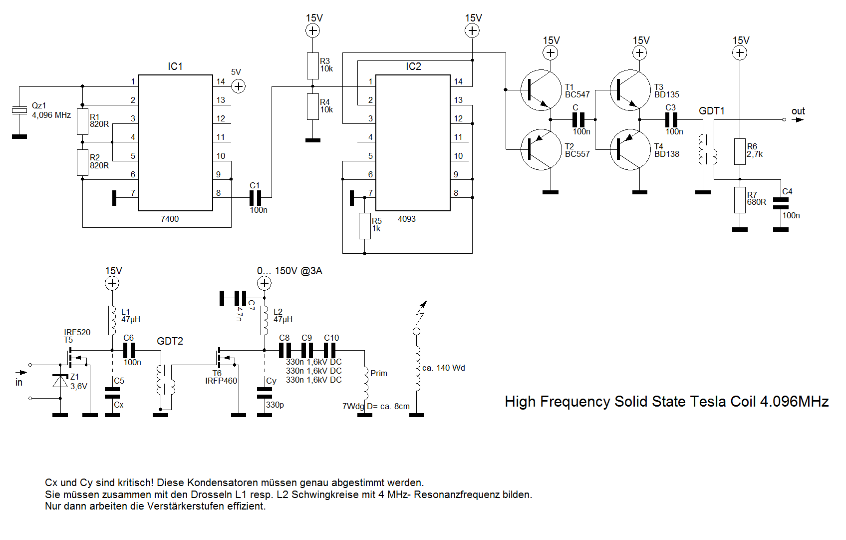 SSTC-4 Solid State Tesla Coil HF 4MHz